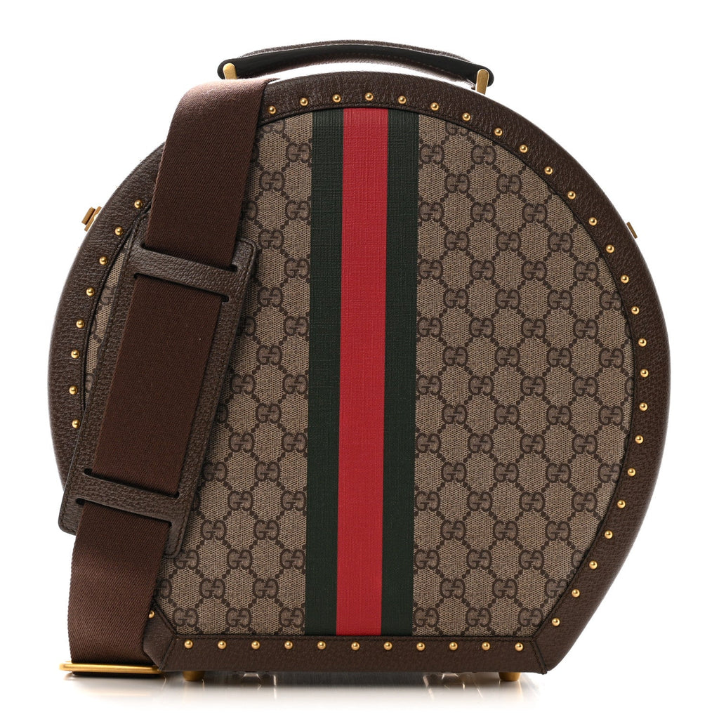 Gg Supreme Monogram Textured Dollar Calfskin Web Savoy Hat | Levira