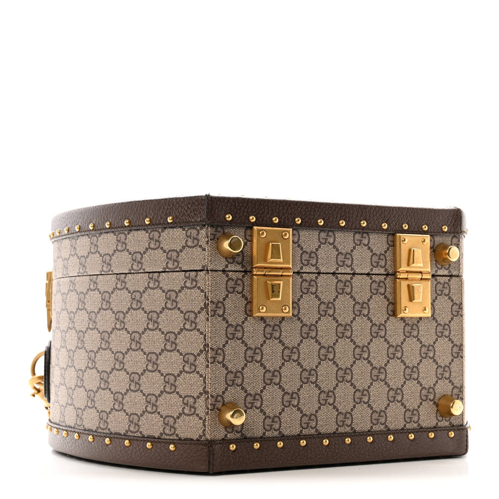 Gg Supreme Monogram Textured Dollar Calfskin Web Savoy Hat | Levira