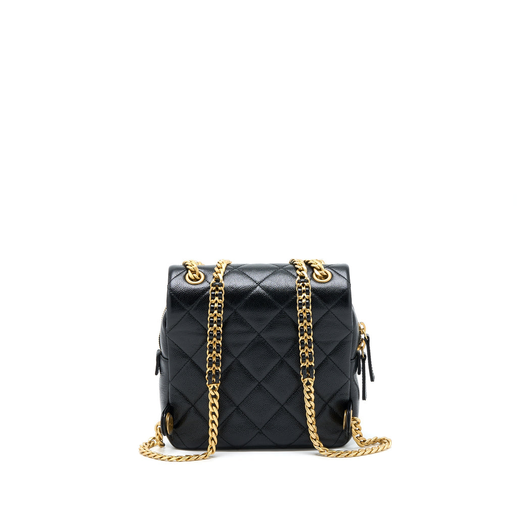 CHANEL 22P FLAP BACKPACK CAVIAR BLACK BRUSHED GHW (MICROCHIP) – Levira