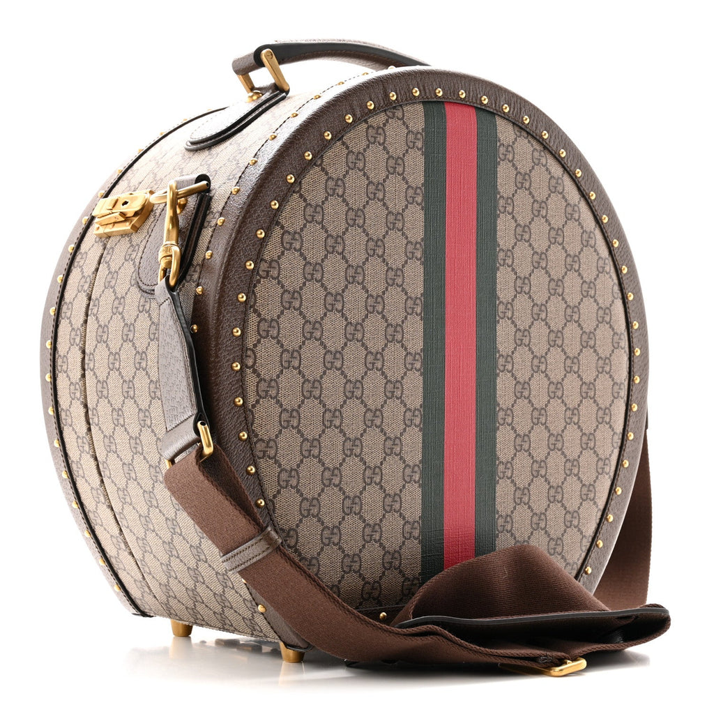 Gg Supreme Monogram Textured Dollar Calfskin Web Savoy Hat | Levira